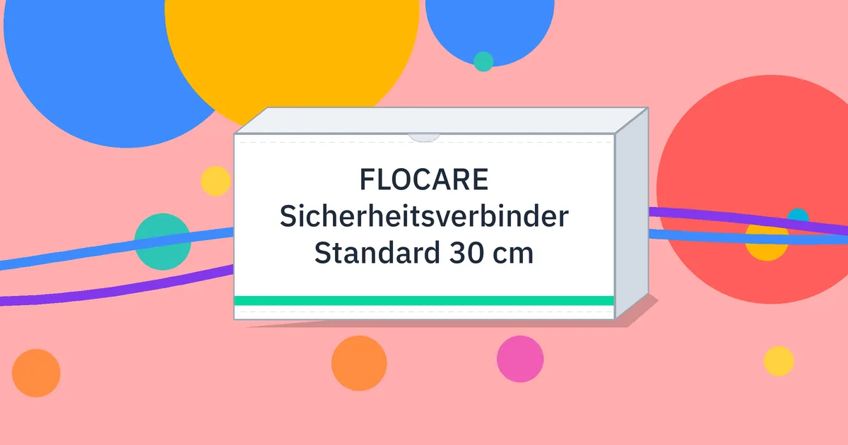 Symbolbild: Packung mit der Aufschrift FLOCARE Sicherheitsverbinder Standard 30 cm (PZN 10185986) – Verfügbarkeit und Bezug in Apotheken in Frankfurt am Main