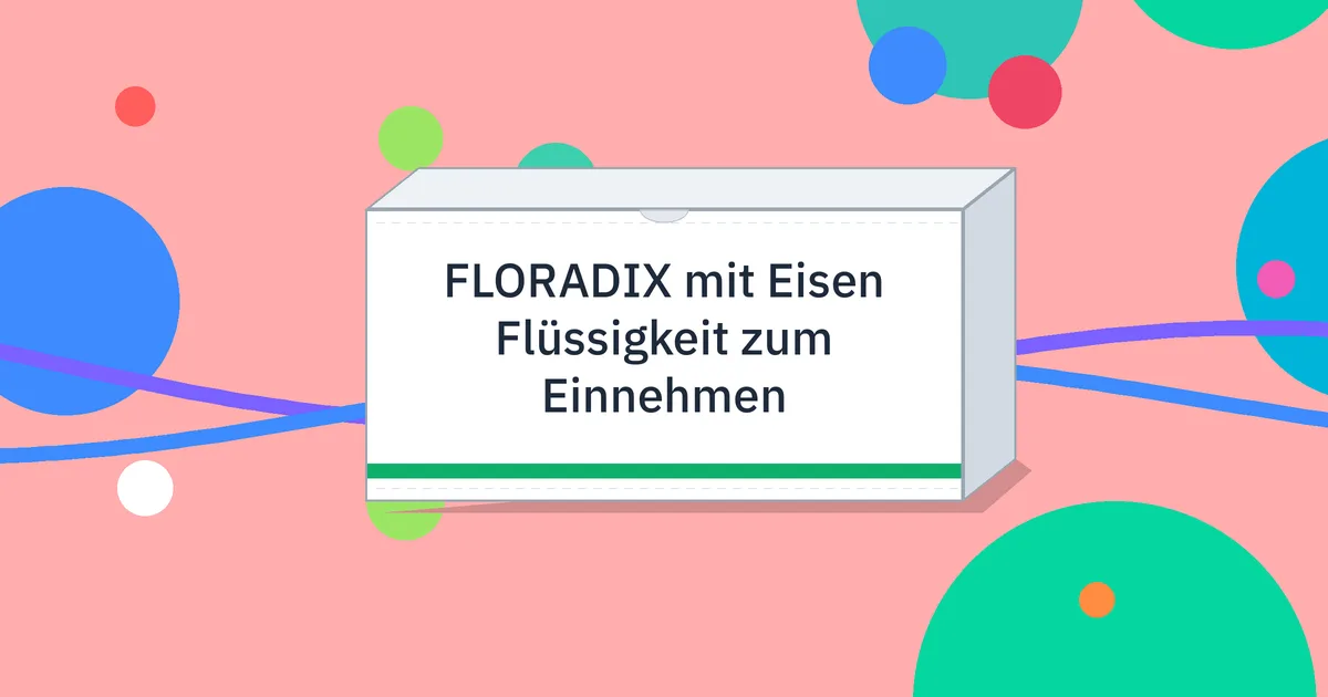 Symbolbild: Packung mit der Aufschrift FLORADIX mit Eisen Flüssigkeit zum Einnehmen (PZN 20121094) – Verfügbarkeit und Bezug in Apotheken in Frankfurt am Main