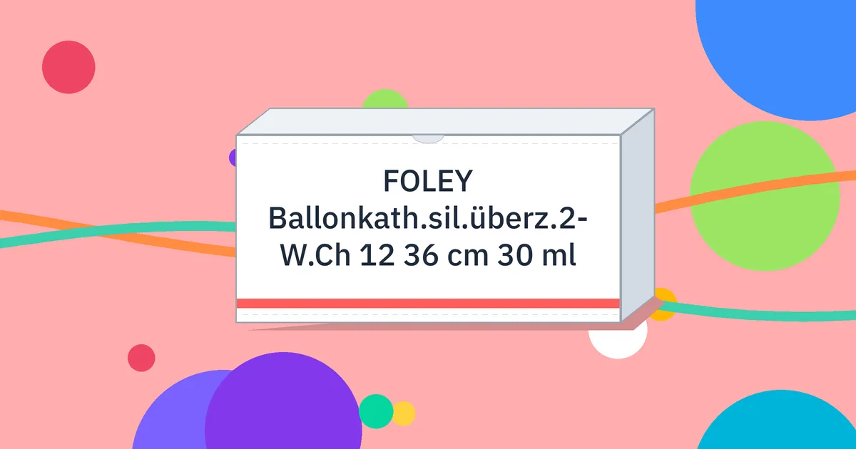 Symbolbild: Packung mit der Aufschrift FOLEY Ballonkath.sil.überz.2-W.Ch 12 36 cm 30 ml (PZN 10101802) – Verfügbarkeit und Bezug in Apotheken in Frankfurt am Main