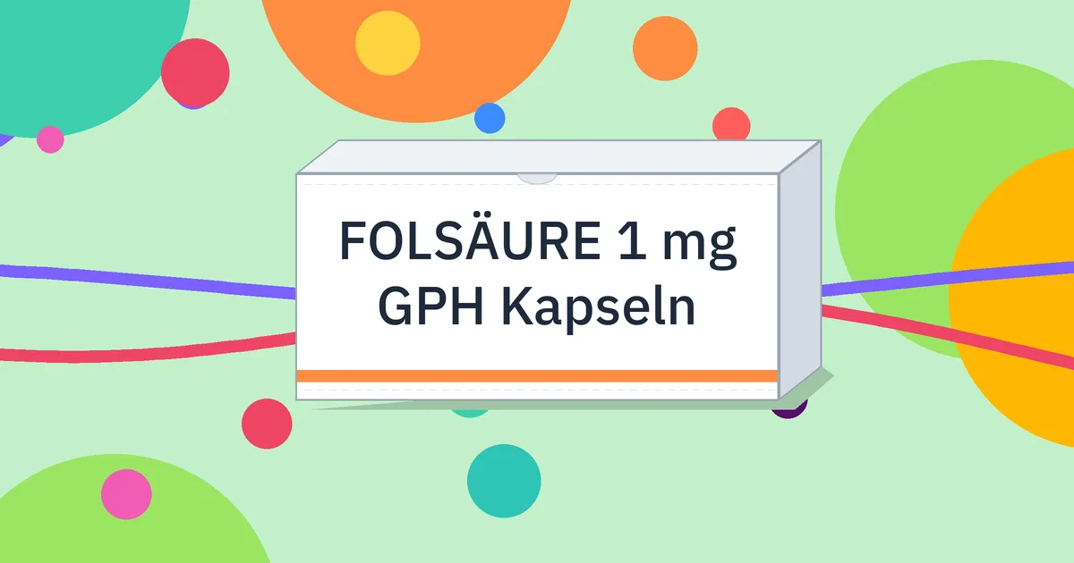 Symbolbild: Packung mit der Aufschrift FOLSÄURE 1 mg GPH Kapseln (PZN 15409284) – Verfügbarkeit und Bezug in Apotheken in Frankfurt am Main