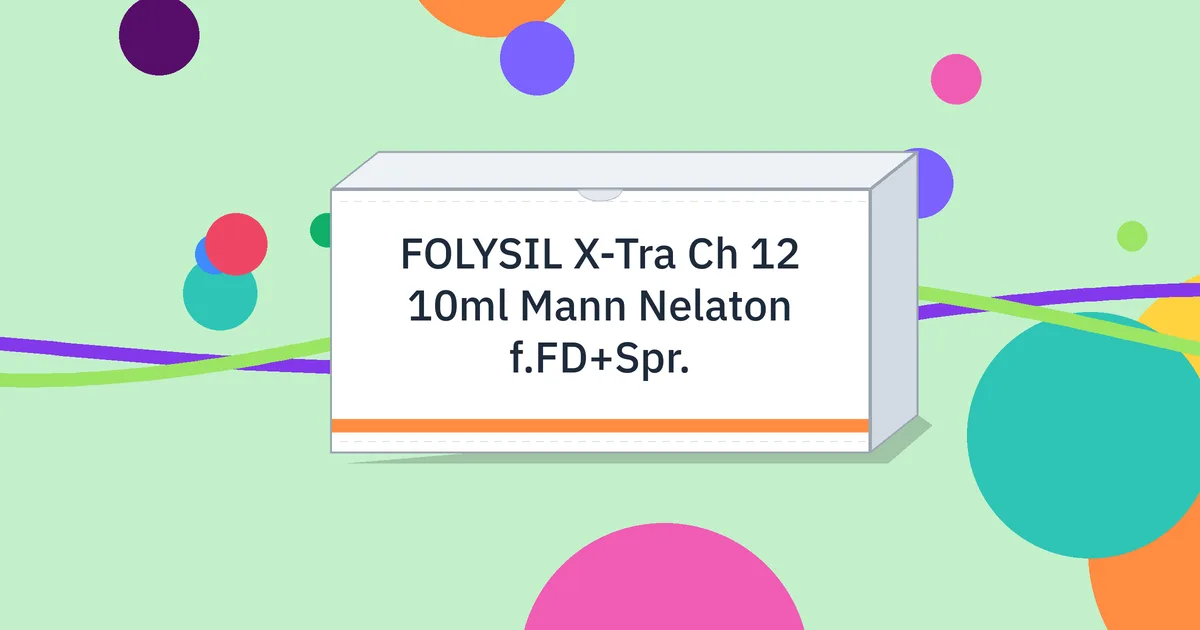 Symbolbild: Packung mit der Aufschrift FOLYSIL X-Tra Ch 12 10ml Mann Nelaton f.FD+Spr. (PZN 17998422) – Verfügbarkeit und Bezug in Apotheken in Frankfurt am Main