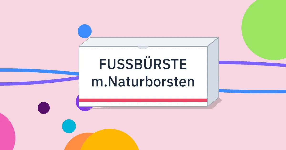 Symbolbild: Packung mit der Aufschrift FUSSBÜRSTE m.Naturborsten (PZN 17289737) – Verfügbarkeit und Bezug in Apotheken in Frankfurt am Main
