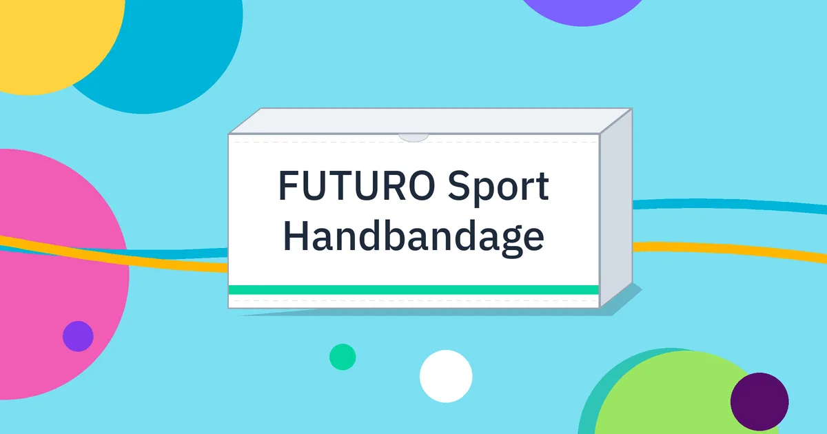 Symbolbild: Packung mit der Aufschrift FUTURO Sport Handbandage (PZN 06825960) – Verfügbarkeit und Bezug in Apotheken in Frankfurt am Main