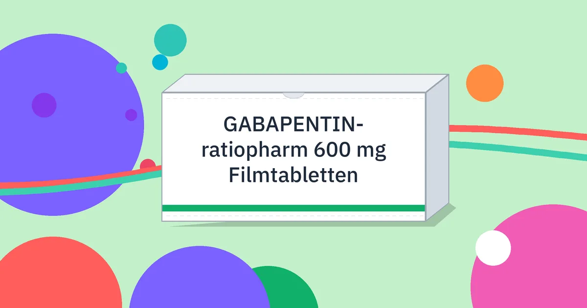 Symbolbild: Packung mit der Aufschrift GABAPENTIN-ratiopharm 600 mg Filmtabletten (PZN 01339290) – Verfügbarkeit und Bezug in Apotheken in Frankfurt am Main