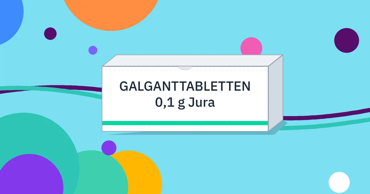 Symbolbild: Packung mit der Aufschrift GALGANTTABLETTEN 0,1 g Jura (PZN 08524777) – Verfügbarkeit und Bezug in Apotheken in Frankfurt am Main