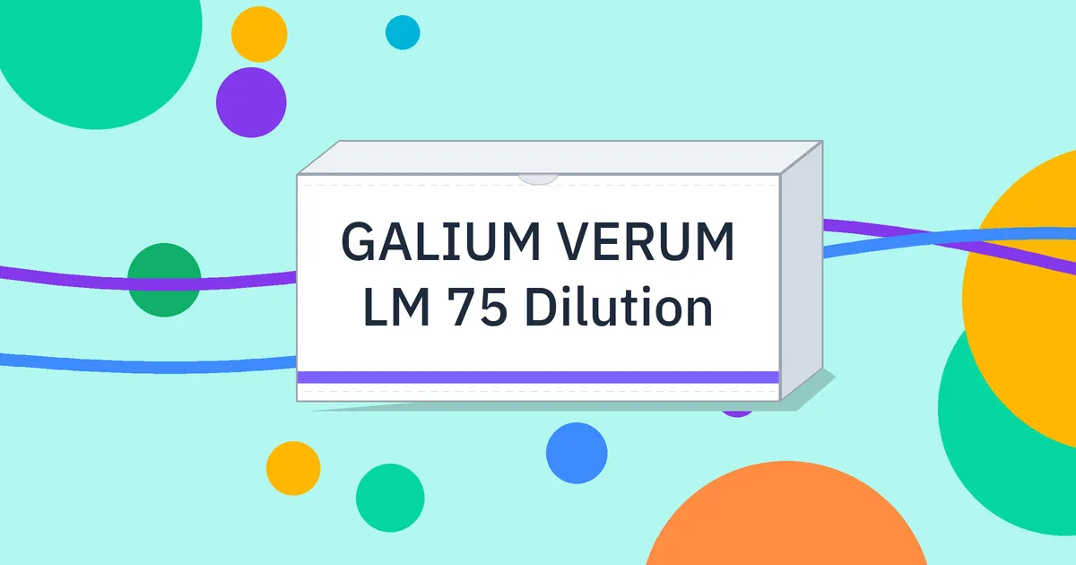 Symbolbild: Packung mit der Aufschrift GALIUM VERUM LM 75 Dilution (PZN 13497864) – Verfügbarkeit und Bezug in Apotheken in Frankfurt am Main