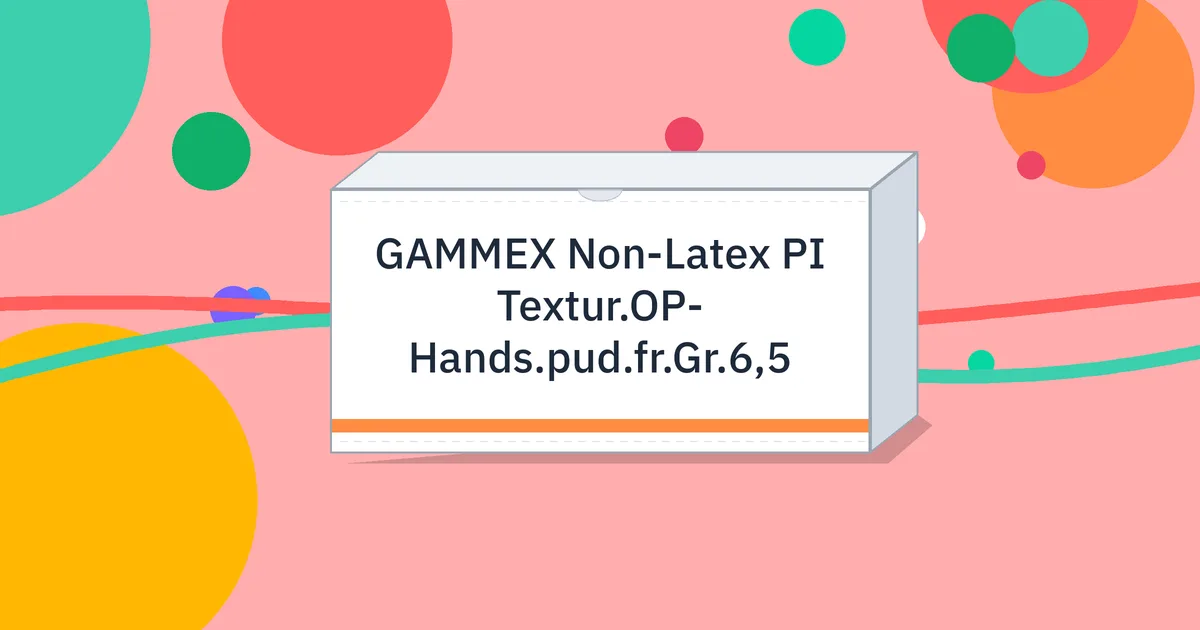Symbolbild: Packung mit der Aufschrift GAMMEX Non-Latex PI Textur.OP-Hands.pud.fr.Gr.6,5 (PZN 18337148) – Verfügbarkeit und Bezug in Apotheken in Frankfurt am Main