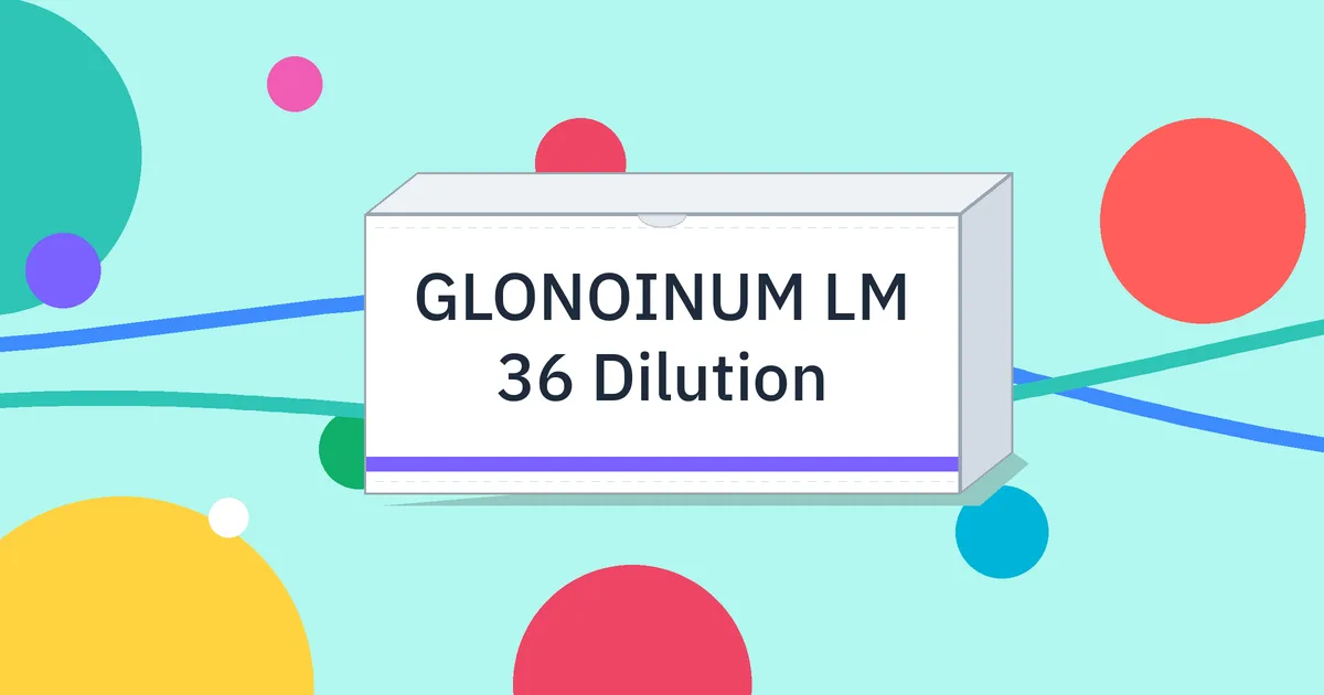 Symbolbild: Packung mit der Aufschrift GLONOINUM LM 36 Dilution (PZN 12879173) – Verfügbarkeit und Bezug in Apotheken in Frankfurt am Main