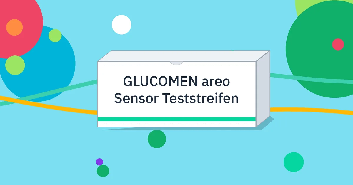 Symbolbild: Packung mit der Aufschrift GLUCOMEN areo Sensor Teststreifen (PZN 18012825) – Verfügbarkeit und Bezug in Apotheken in Frankfurt am Main