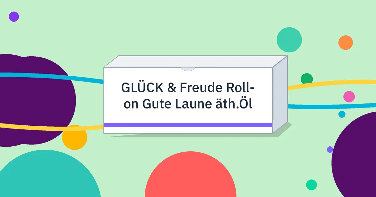 Symbolbild: Packung mit der Aufschrift GLÜCK & Freude Roll-on Gute Laune äth.Öl (PZN 20394449) – Verfügbarkeit und Bezug in Apotheken in Frankfurt am Main