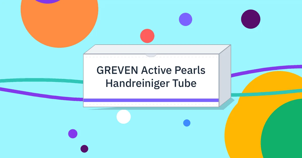 Symbolbild: Packung mit der Aufschrift GREVEN Active Pearls Handreiniger Tube (PZN 14405019) – Verfügbarkeit und Bezug in Apotheken in Frankfurt am Main