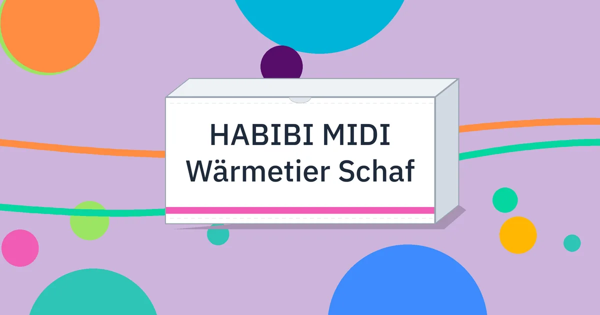 Symbolbild: Packung mit der Aufschrift HABIBI MIDI Wärmetier Schaf (PZN 15747621) – Verfügbarkeit und Bezug in Apotheken in Frankfurt am Main