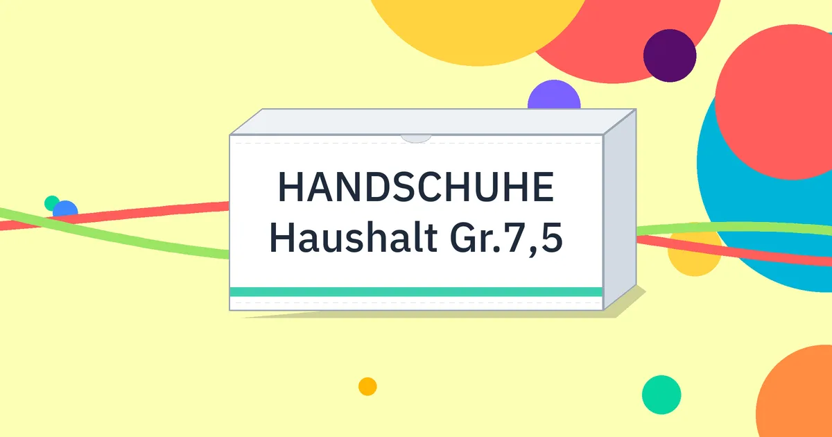 Symbolbild: Packung mit der Aufschrift HANDSCHUHE Haushalt Gr.7,5 (PZN 01728040) – Verfügbarkeit und Bezug in Apotheken in Frankfurt am Main