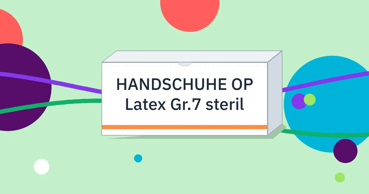 Symbolbild: Packung mit der Aufschrift HANDSCHUHE OP Latex Gr.7 steril (PZN 00061562) – Verfügbarkeit und Bezug in Apotheken in Frankfurt am Main