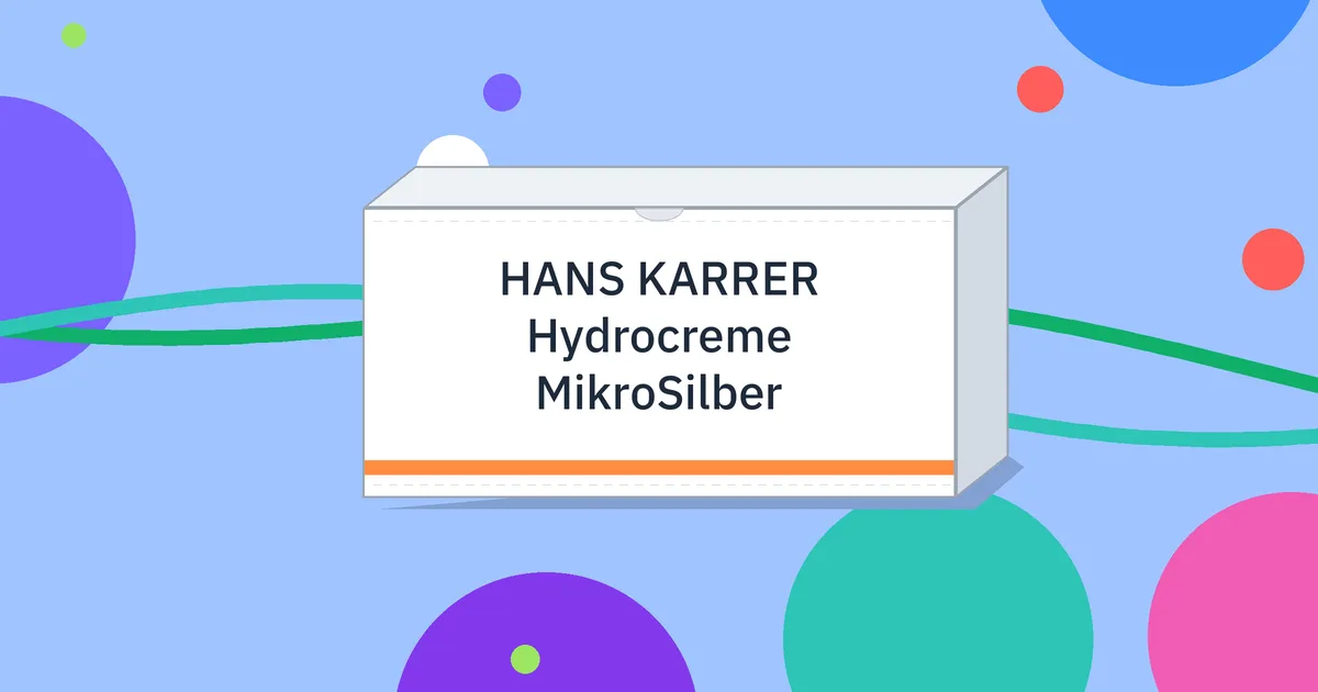Symbolbild: Packung mit der Aufschrift HANS KARRER Hydrocreme MikroSilber (PZN 06735458) – Verfügbarkeit und Bezug in Apotheken in Frankfurt am Main