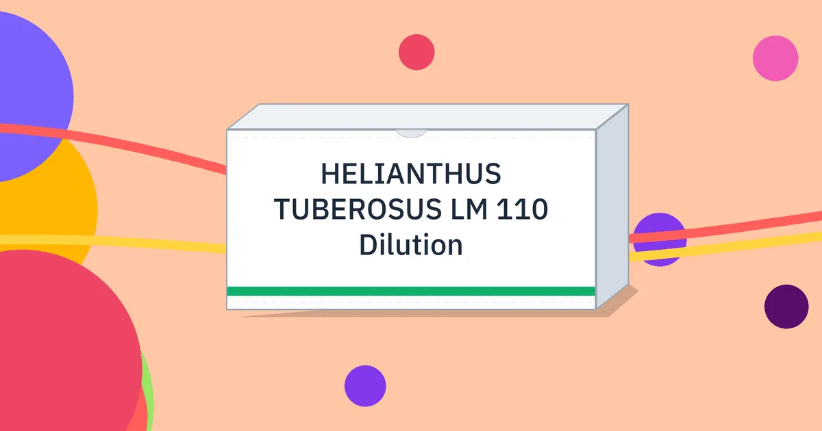 Symbolbild: Packung mit der Aufschrift HELIANTHUS TUBEROSUS LM 110 Dilution (PZN 13551948) – Verfügbarkeit und Bezug in Apotheken in Frankfurt am Main