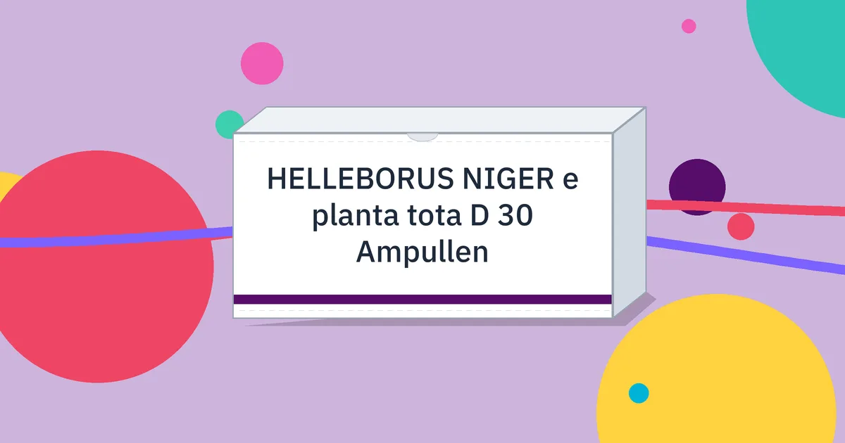 Symbolbild: Packung mit der Aufschrift HELLEBORUS NIGER e planta tota D 30 Ampullen (PZN 02884581) – Verfügbarkeit und Bezug in Apotheken in Frankfurt am Main