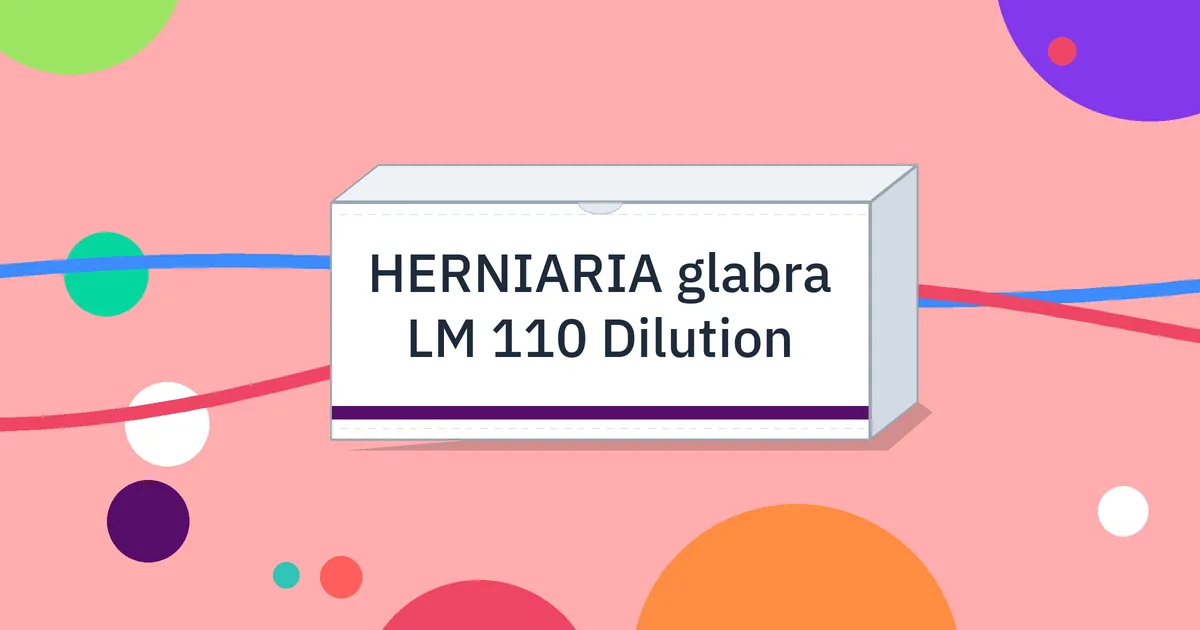 Symbolbild: Packung mit der Aufschrift HERNIARIA glabra LM 110 Dilution (PZN 13553321) – Verfügbarkeit und Bezug in Apotheken in Frankfurt am Main