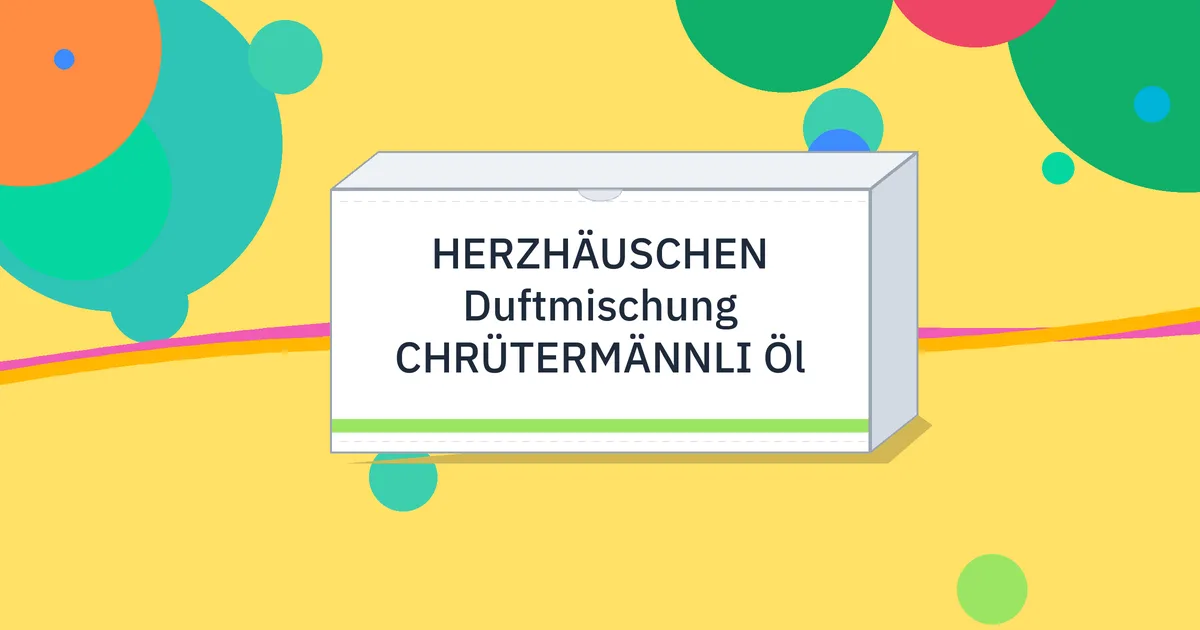 Symbolbild: Packung mit der Aufschrift HERZHÄUSCHEN Duftmischung CHRÜTERMÄNNLI Öl (PZN 07197744) – Verfügbarkeit und Bezug in Apotheken in Frankfurt am Main