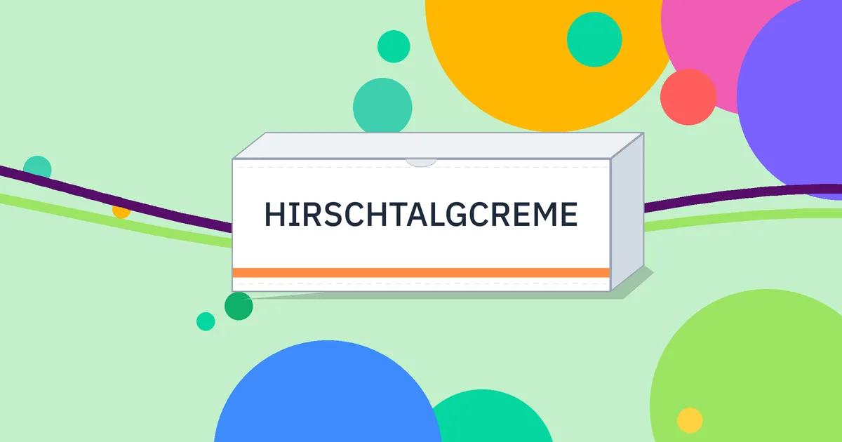 Symbolbild: Packung mit der Aufschrift HIRSCHTALGCREME (PZN 07718083) – Verfügbarkeit und Bezug in Apotheken in Frankfurt am Main