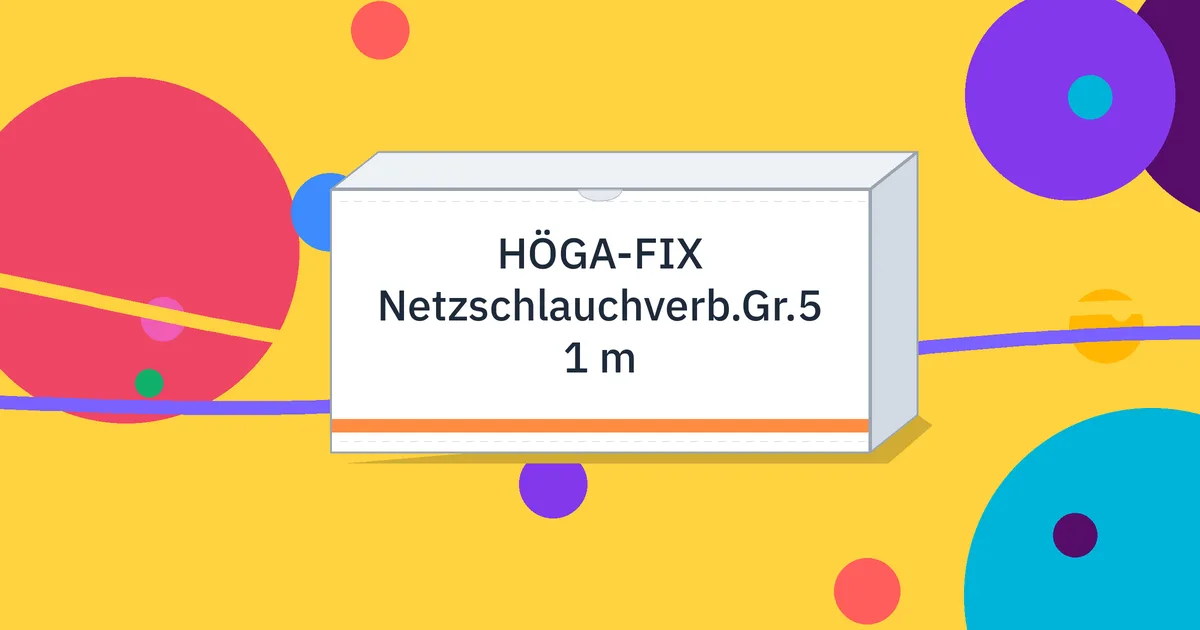 Symbolbild: Packung mit der Aufschrift HÖGA-FIX Netzschlauchverb.Gr.5 1 m (PZN 00669016) – Verfügbarkeit und Bezug in Apotheken in Frankfurt am Main