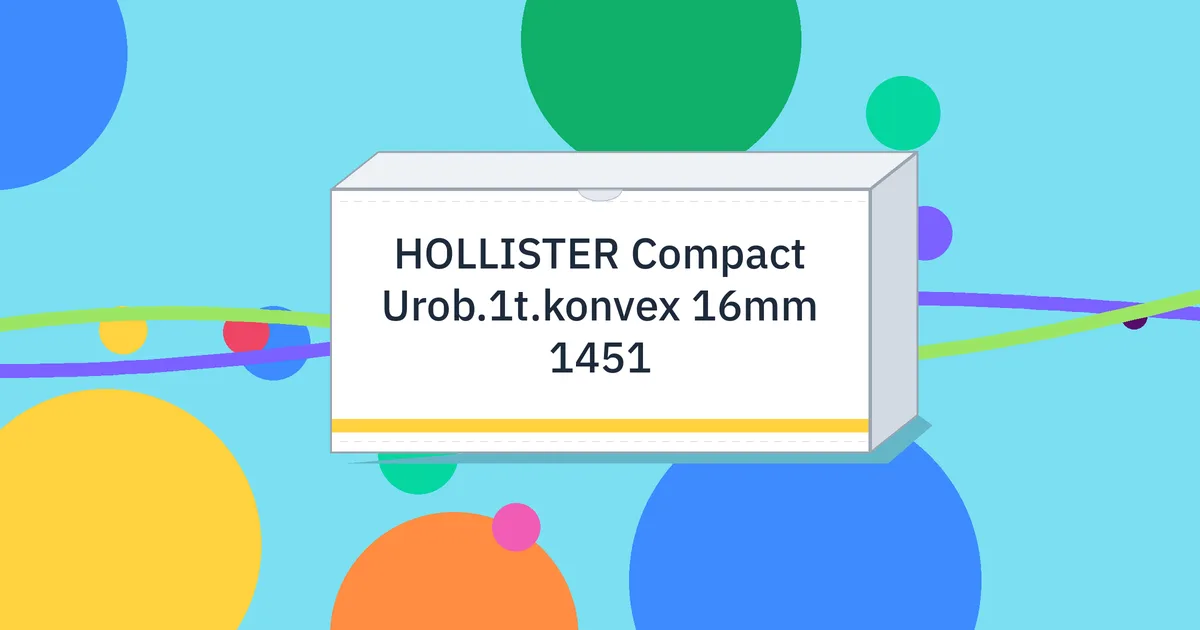Symbolbild: Packung mit der Aufschrift HOLLISTER Compact Urob.1t.konvex 16mm 1451 (PZN 07238236) – Verfügbarkeit und Bezug in Apotheken in Frankfurt am Main