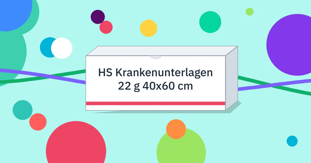 Symbolbild: Packung mit der Aufschrift HS Krankenunterlagen 22 g 40x60 cm (PZN 12596357) – Verfügbarkeit und Bezug in Apotheken in Frankfurt am Main
