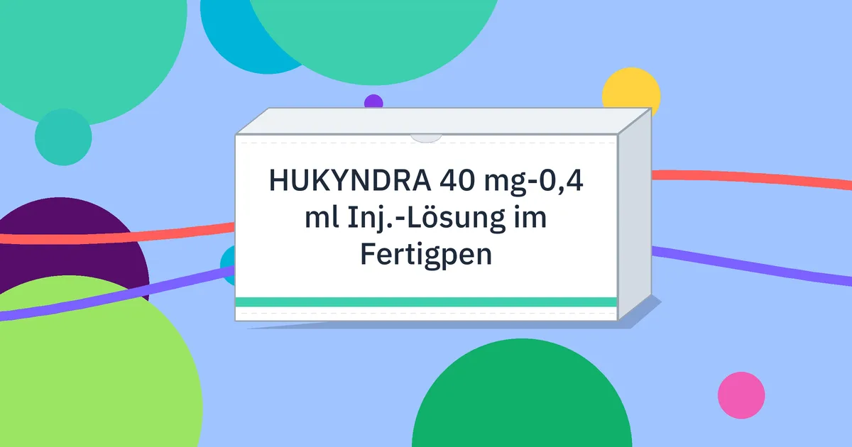 Symbolbild: Packung mit der Aufschrift HUKYNDRA 40 mg-0,4 ml Inj.-Lösung im Fertigpen (PZN 19274467) – Verfügbarkeit und Bezug in Apotheken in Frankfurt am Main