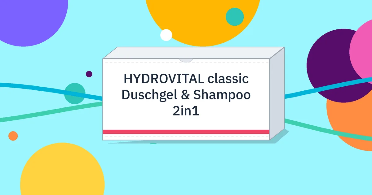 Symbolbild: Packung mit der Aufschrift HYDROVITAL classic Duschgel & Shampoo 2in1 (PZN 14436787) – Verfügbarkeit und Bezug in Apotheken in Frankfurt am Main
