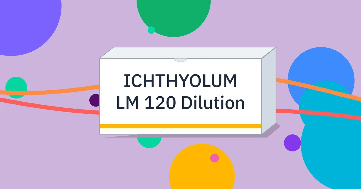 Symbolbild: Packung mit der Aufschrift ICHTHYOLUM LM 120 Dilution (PZN 13558910) – Verfügbarkeit und Bezug in Apotheken in Frankfurt am Main