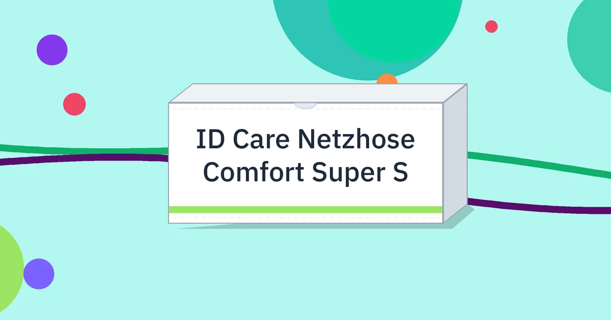 Symbolbild: Packung mit der Aufschrift ID Care Netzhose Comfort Super S (PZN 18874142) – Verfügbarkeit und Bezug in Apotheken in Frankfurt am Main