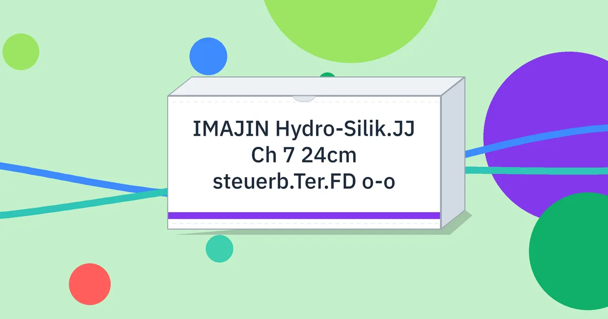 Symbolbild: Packung mit der Aufschrift IMAJIN Hydro-Silik.JJ Ch 7 24cm steuerb.Ter.FD o-o (PZN 17999077) – Verfügbarkeit und Bezug in Apotheken in Frankfurt am Main