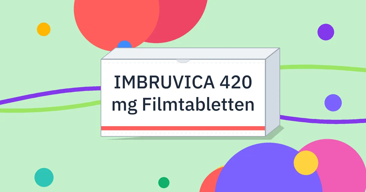 Symbolbild: Packung mit der Aufschrift IMBRUVICA 420 mg Filmtabletten (PZN 19132661) – Verfügbarkeit und Bezug in Apotheken in Frankfurt am Main