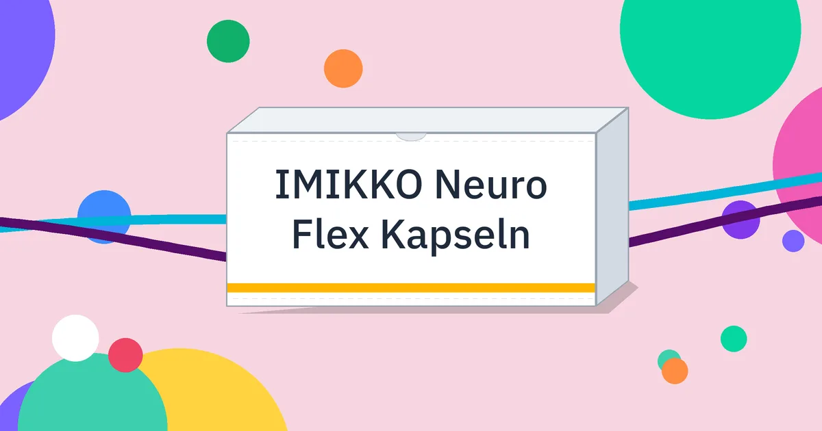 Symbolbild: Packung mit der Aufschrift IMIKKO Neuro Flex Kapseln (PZN 20054073) – Verfügbarkeit und Bezug in Apotheken in Frankfurt am Main