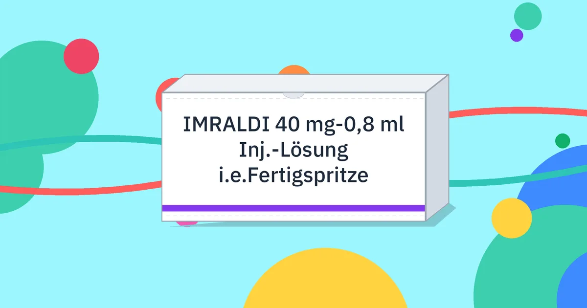 Symbolbild: Packung mit der Aufschrift IMRALDI 40 mg-0,8 ml Inj.-Lösung i.e.Fertigspritze (PZN 16142771) – Verfügbarkeit und Bezug in Apotheken in Frankfurt am Main