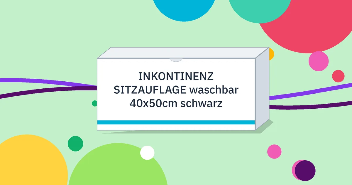 Symbolbild: Packung mit der Aufschrift INKONTINENZ SITZAUFLAGE waschbar 40x50cm schwarz (PZN 16149856) – Verfügbarkeit und Bezug in Apotheken in Frankfurt am Main