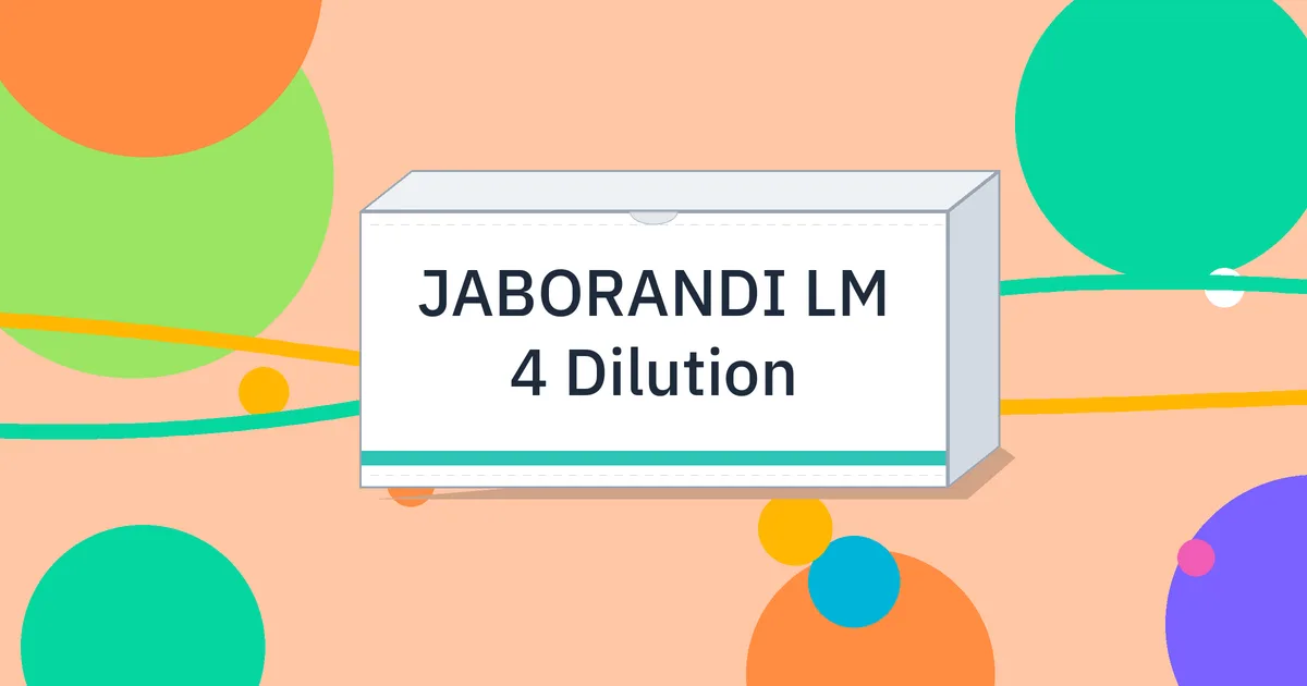 Symbolbild: Packung mit der Aufschrift JABORANDI LM 4 Dilution (PZN 12915153) – Verfügbarkeit und Bezug in Apotheken in Frankfurt am Main