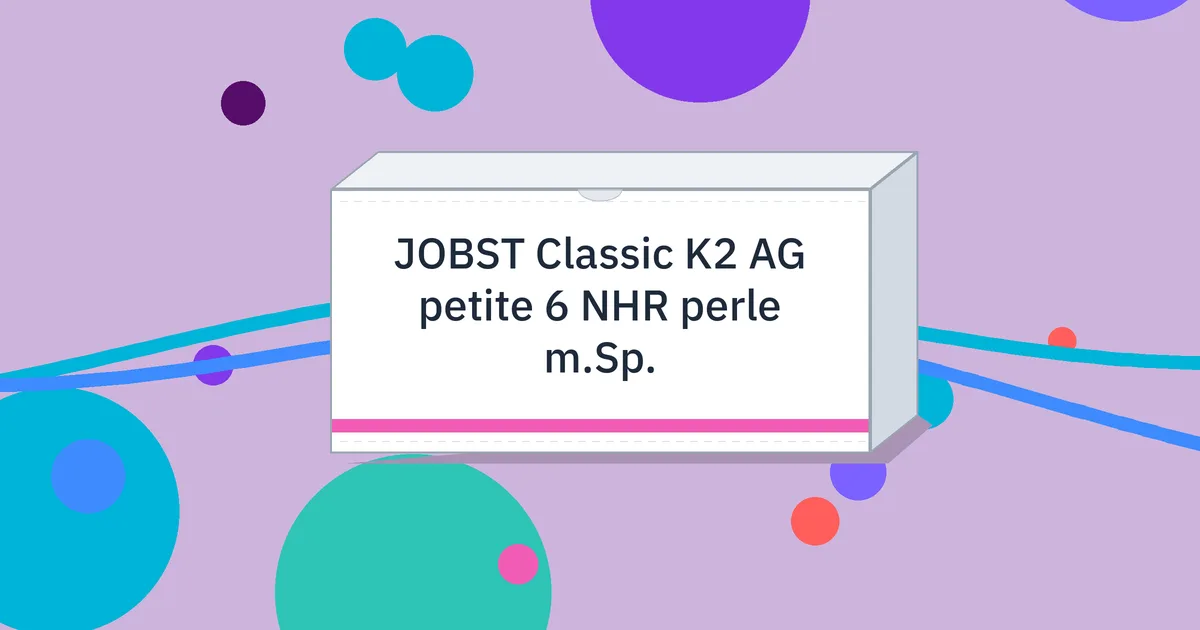 Symbolbild: Packung mit der Aufschrift JOBST Classic K2 AG petite 6 NHR perle m.Sp. (PZN 11273801) – Verfügbarkeit und Bezug in Apotheken in Frankfurt am Main