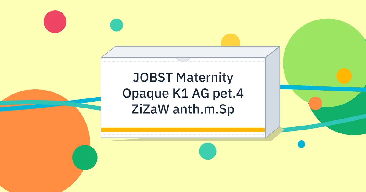 Symbolbild: Packung mit der Aufschrift JOBST Maternity Opaque K1 AG pet.4 ZiZaW anth.m.Sp (PZN 15855115) – Verfügbarkeit und Bezug in Apotheken in Frankfurt am Main