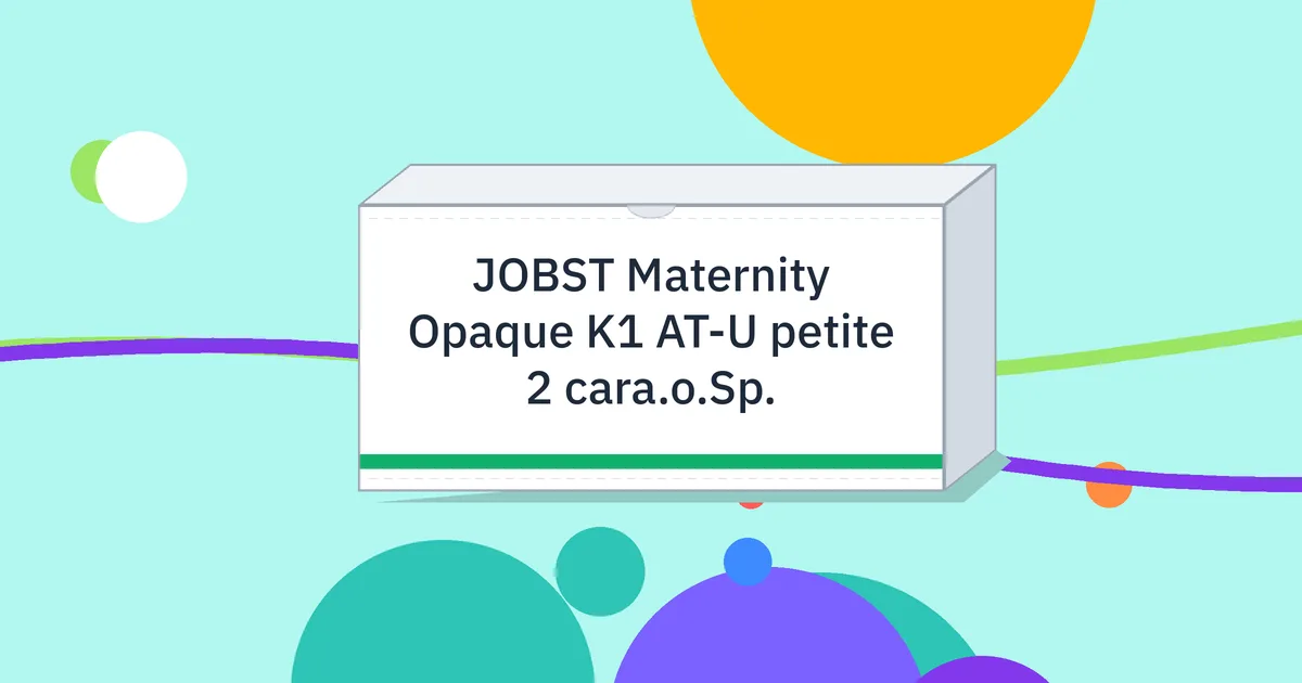 Symbolbild: Packung mit der Aufschrift JOBST Maternity Opaque K1 AT-U petite 2 cara.o.Sp. (PZN 15850632) – Verfügbarkeit und Bezug in Apotheken in Frankfurt am Main