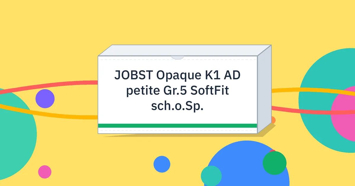 Symbolbild: Packung mit der Aufschrift JOBST Opaque K1 AD petite Gr.5 SoftFit sch.o.Sp. (PZN 13080696) – Verfügbarkeit und Bezug in Apotheken in Frankfurt am Main