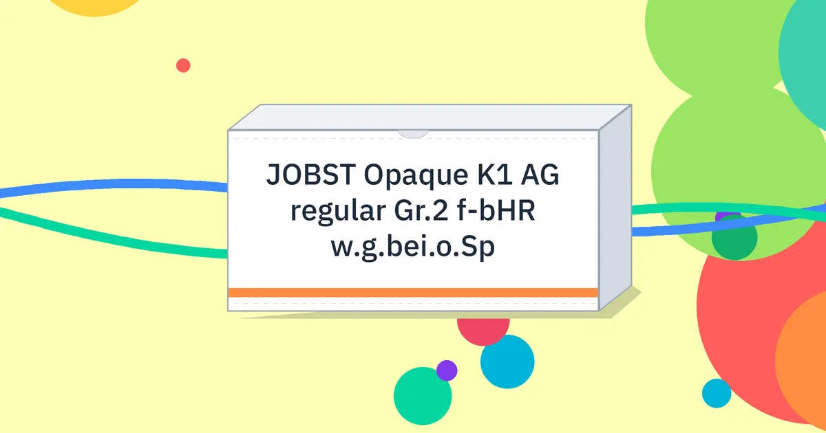 Symbolbild: Packung mit der Aufschrift JOBST Opaque K1 AG regular Gr.2 f-bHR w.g.bei.o.Sp (PZN 16265568) – Verfügbarkeit und Bezug in Apotheken in Frankfurt am Main