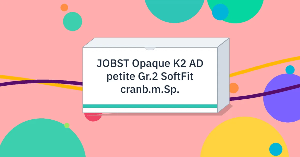 Symbolbild: Packung mit der Aufschrift JOBST Opaque K2 AD petite Gr.2 SoftFit cranb.m.Sp. (PZN 13109224) – Verfügbarkeit und Bezug in Apotheken in Frankfurt am Main