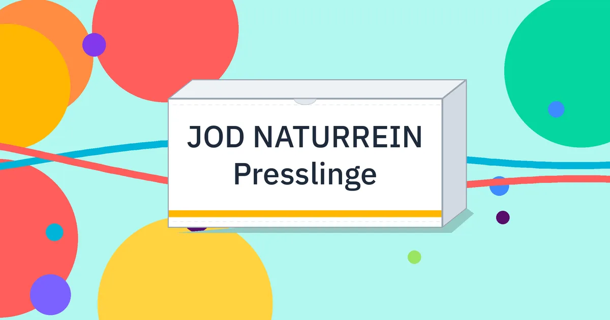Symbolbild: Packung mit der Aufschrift JOD NATURREIN Presslinge (PZN 14040428) – Verfügbarkeit und Bezug in Apotheken in Frankfurt am Main