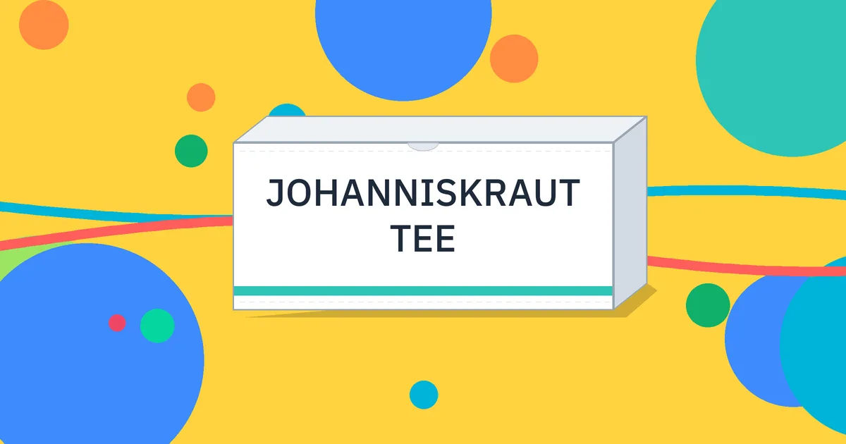 Symbolbild: Packung mit der Aufschrift JOHANNISKRAUT TEE (PZN 19746222) – Verfügbarkeit und Bezug in Apotheken in Frankfurt am Main