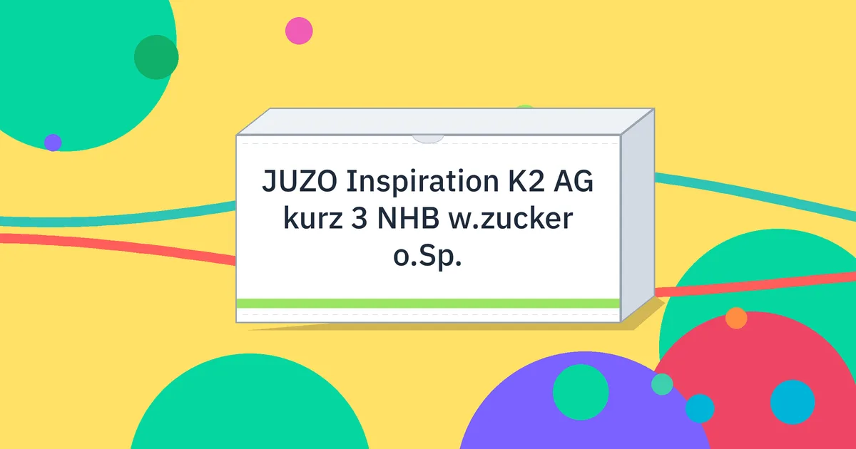 Symbolbild: Packung mit der Aufschrift JUZO Inspiration K2 AG kurz 3 NHB w.zucker o.Sp. (PZN 14948814) – Verfügbarkeit und Bezug in Apotheken in Frankfurt am Main