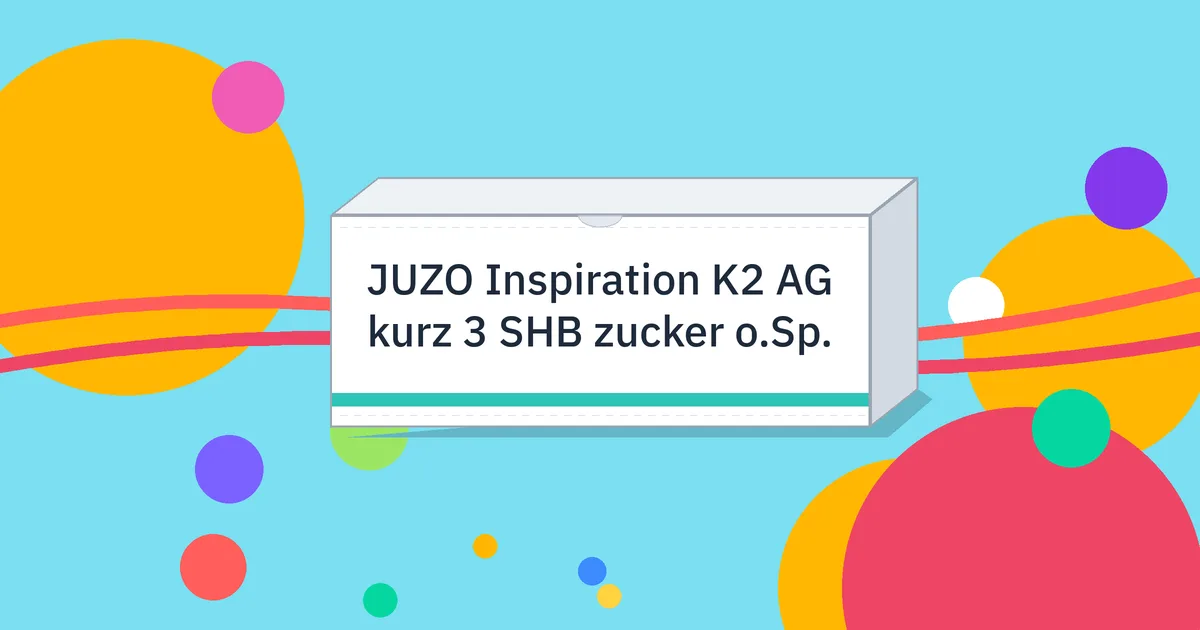Symbolbild: Packung mit der Aufschrift JUZO Inspiration K2 AG kurz 3 SHB zucker o.Sp. (PZN 14948837) – Verfügbarkeit und Bezug in Apotheken in Frankfurt am Main