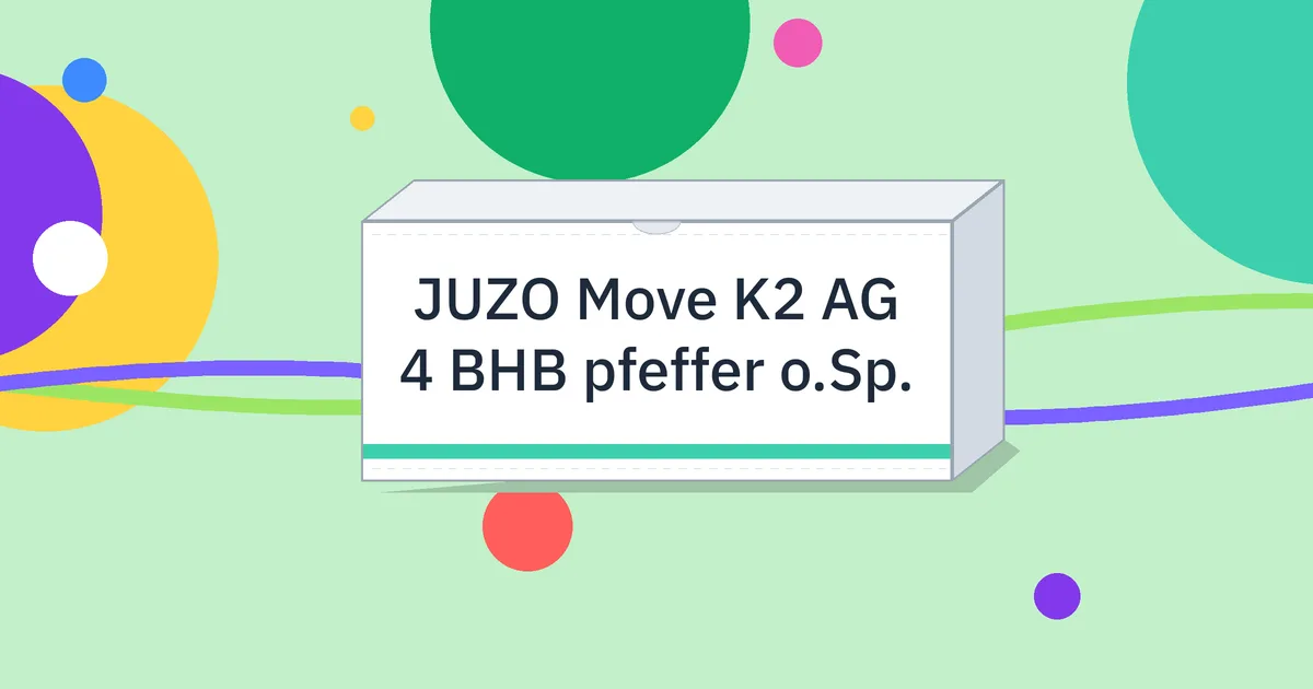 Symbolbild: Packung mit der Aufschrift JUZO Move K2 AG 4 BHB pfeffer o.Sp. (PZN 16639477) – Verfügbarkeit und Bezug in Apotheken in Frankfurt am Main