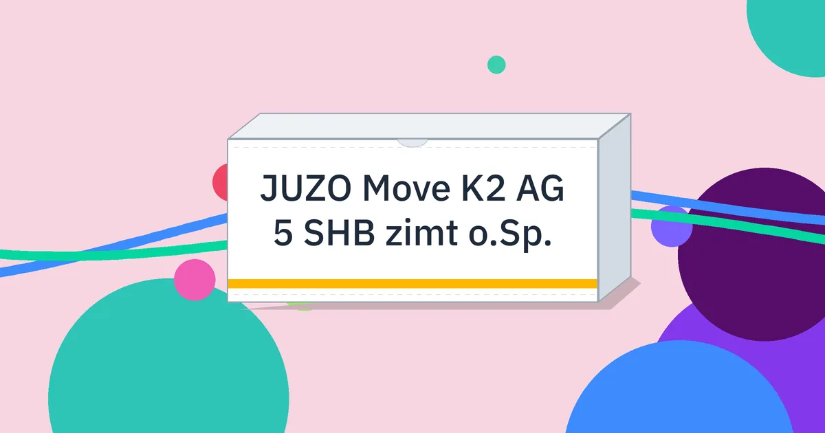 Symbolbild: Packung mit der Aufschrift JUZO Move K2 AG 5 SHB zimt o.Sp. (PZN 18525967) – Verfügbarkeit und Bezug in Apotheken in Frankfurt am Main