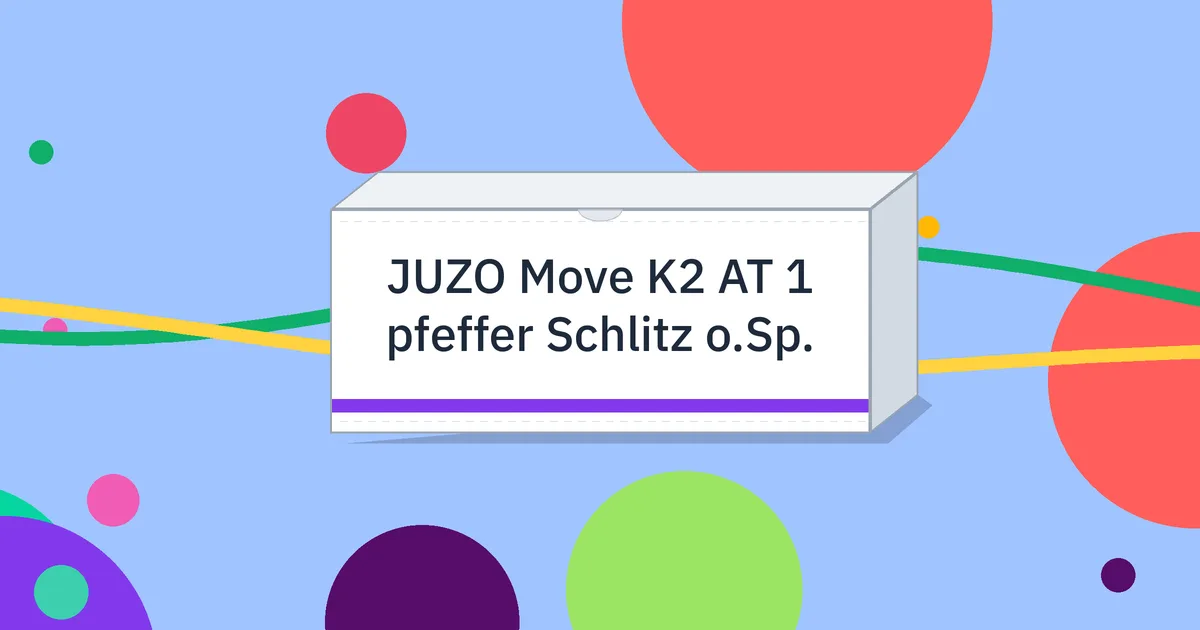 Symbolbild: Packung mit der Aufschrift JUZO Move K2 AT 1 pfeffer Schlitz o.Sp. (PZN 20670056) – Verfügbarkeit und Bezug in Apotheken in Frankfurt am Main